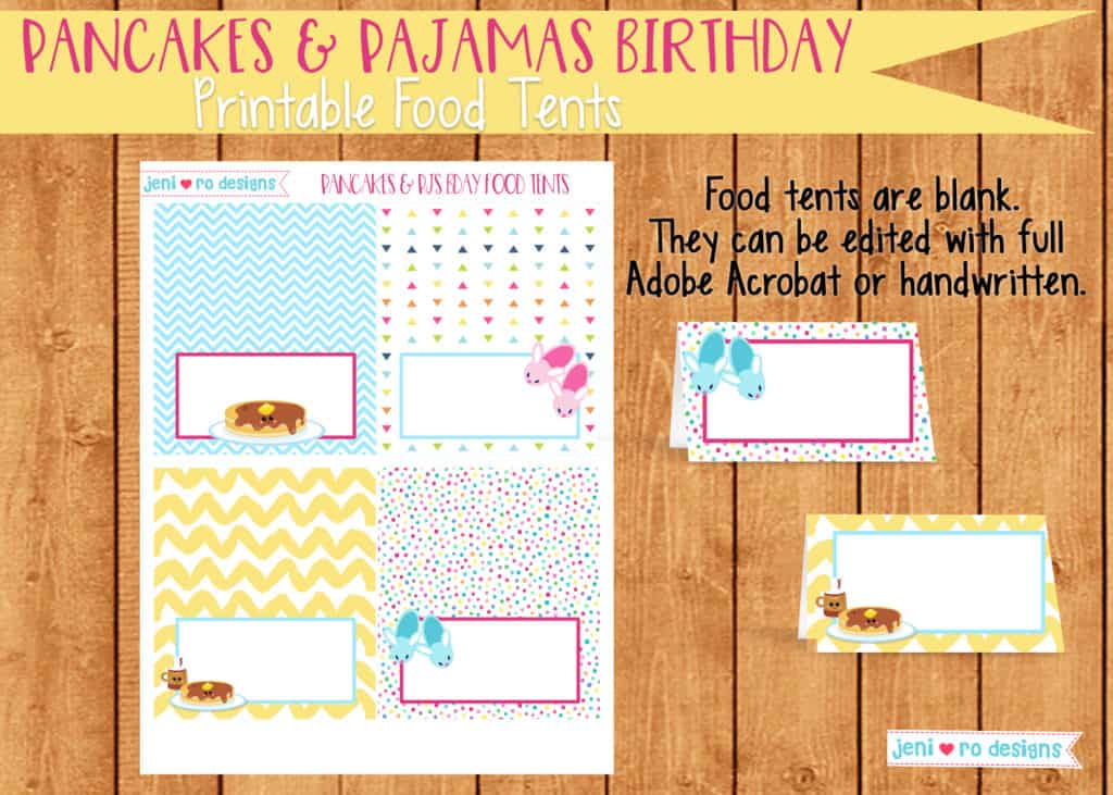 Pancakes and Pajamas birthday printables for a fun morning party!