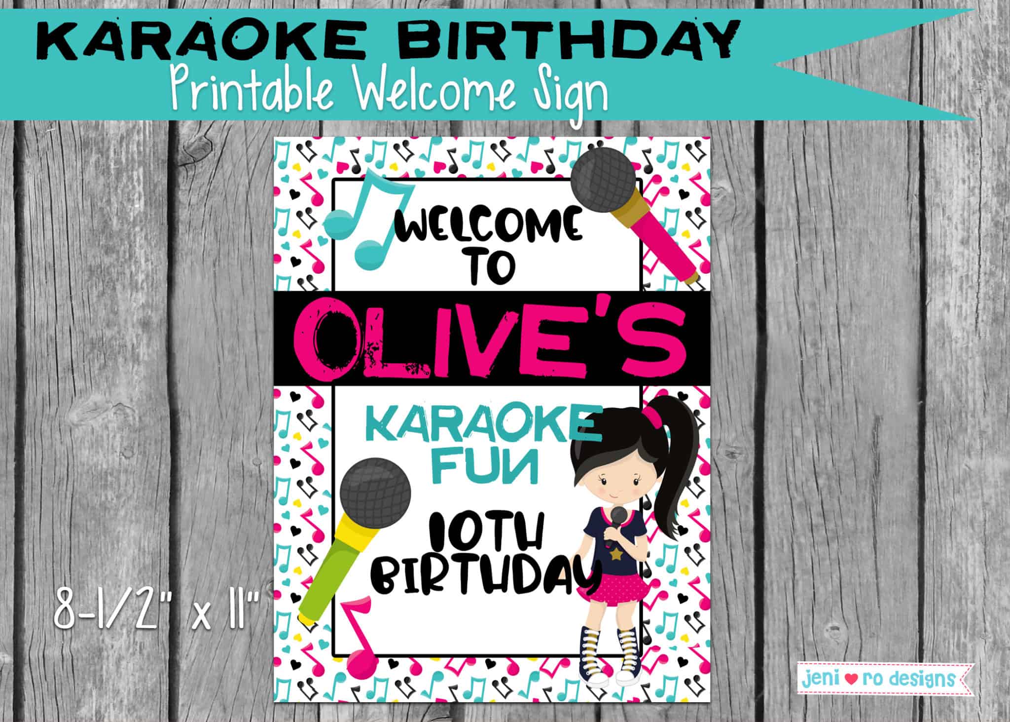 Karaoke birthday printable decor for your little singer!