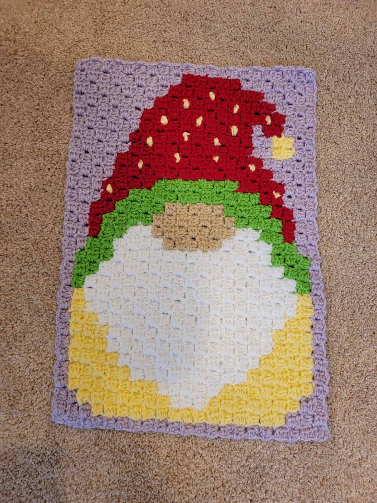 Finished Gnome blanket for this month's crafty update!