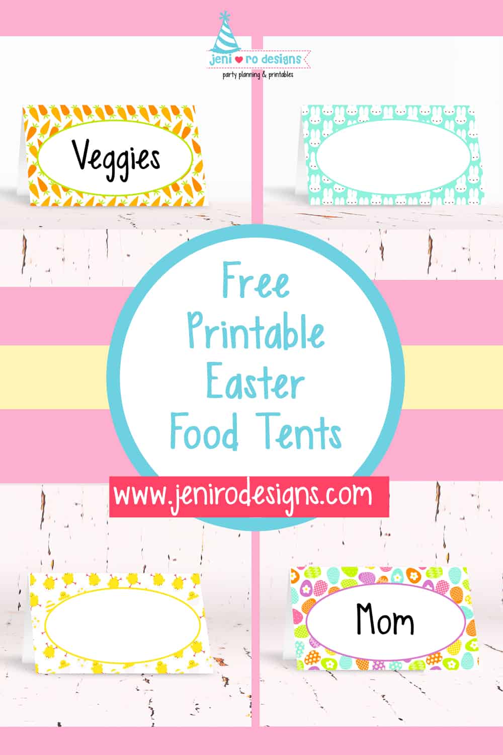 Easter printable food tents are the April freebie in the FPL!