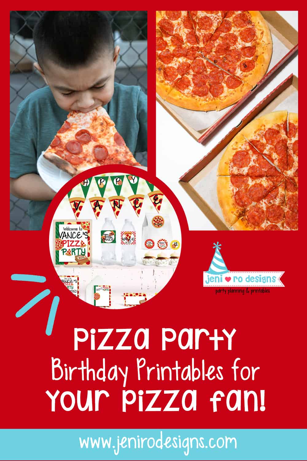 Pizza party birthday printables for your pizza lover!