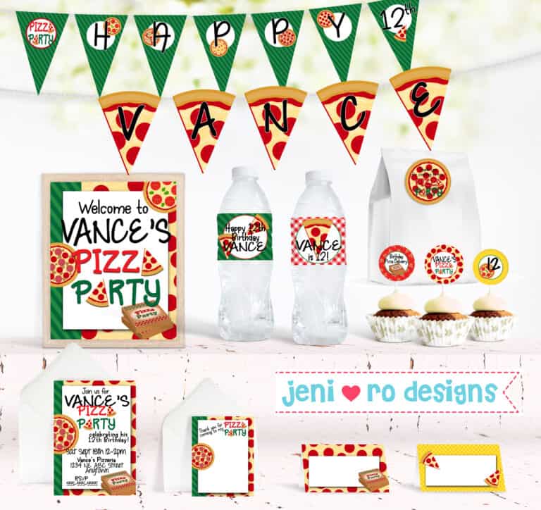 Pizza party birthday printables for your pizza lover!