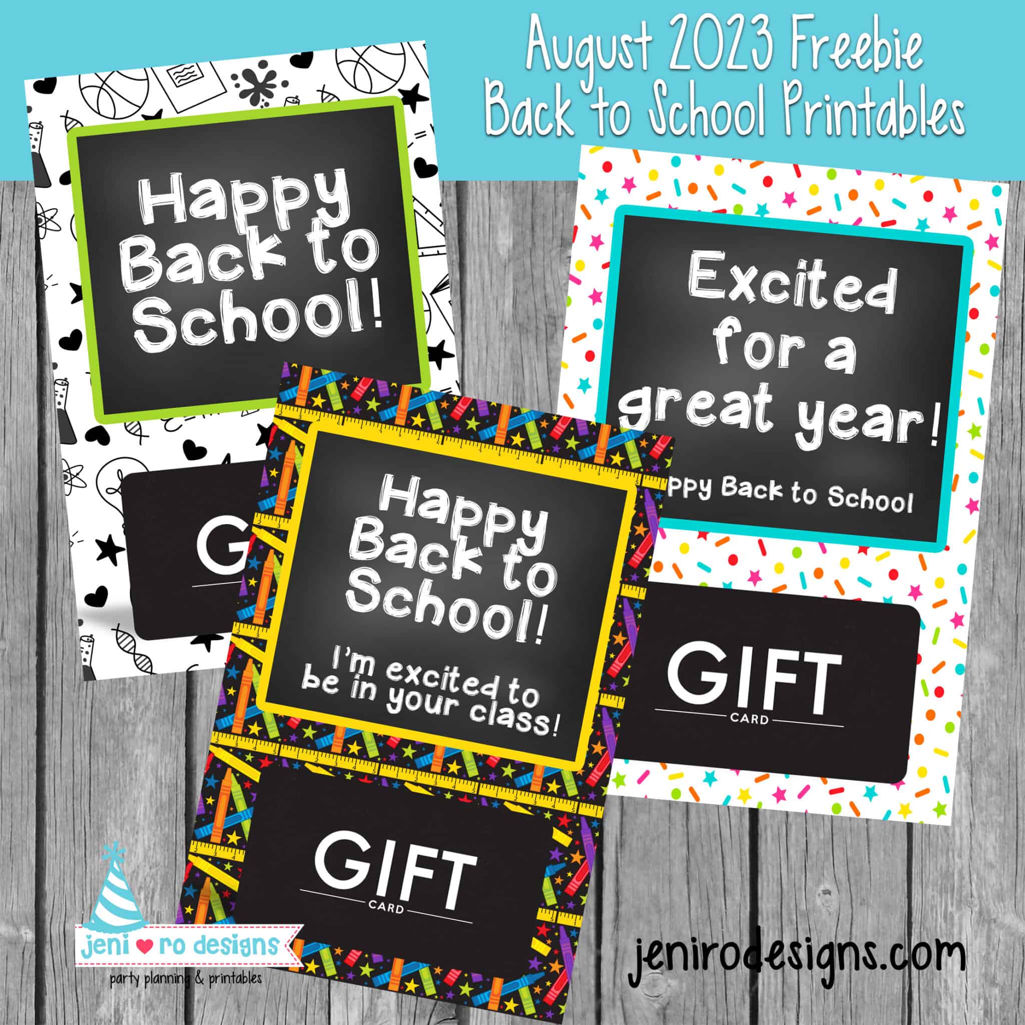 Printable Back to School Cards ready to download in the FPL!