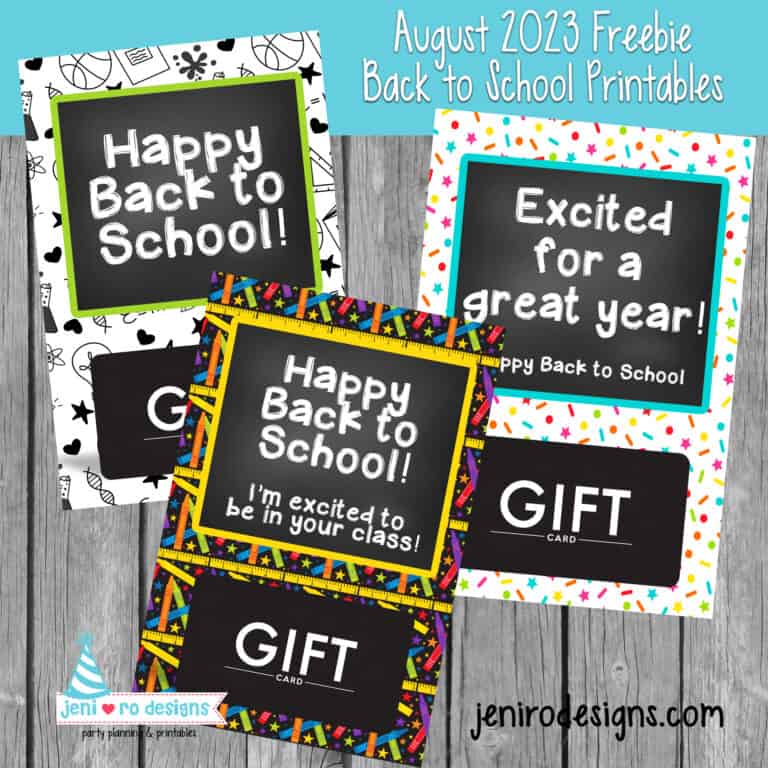 Printable Back to School Cards ready to download in the FPL!