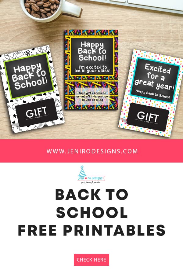 Printable Back to School Cards ready to download in the FPL!