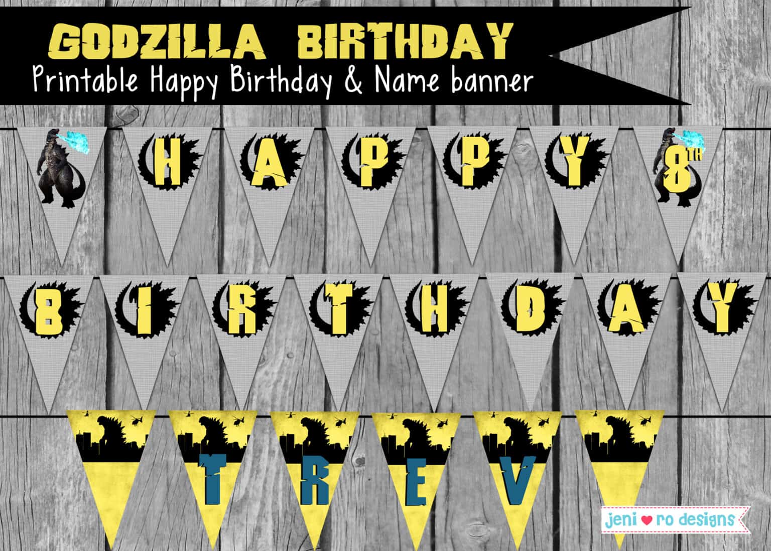 Godzilla Birthday party printables are now in the shop!