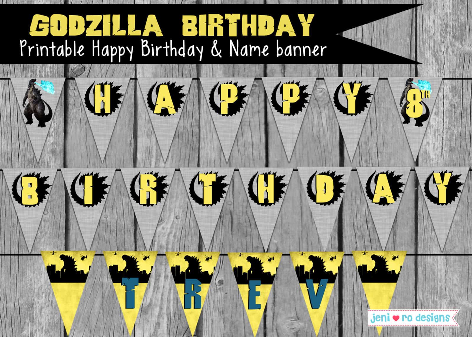 Godzilla Birthday party printables are now in the shop!