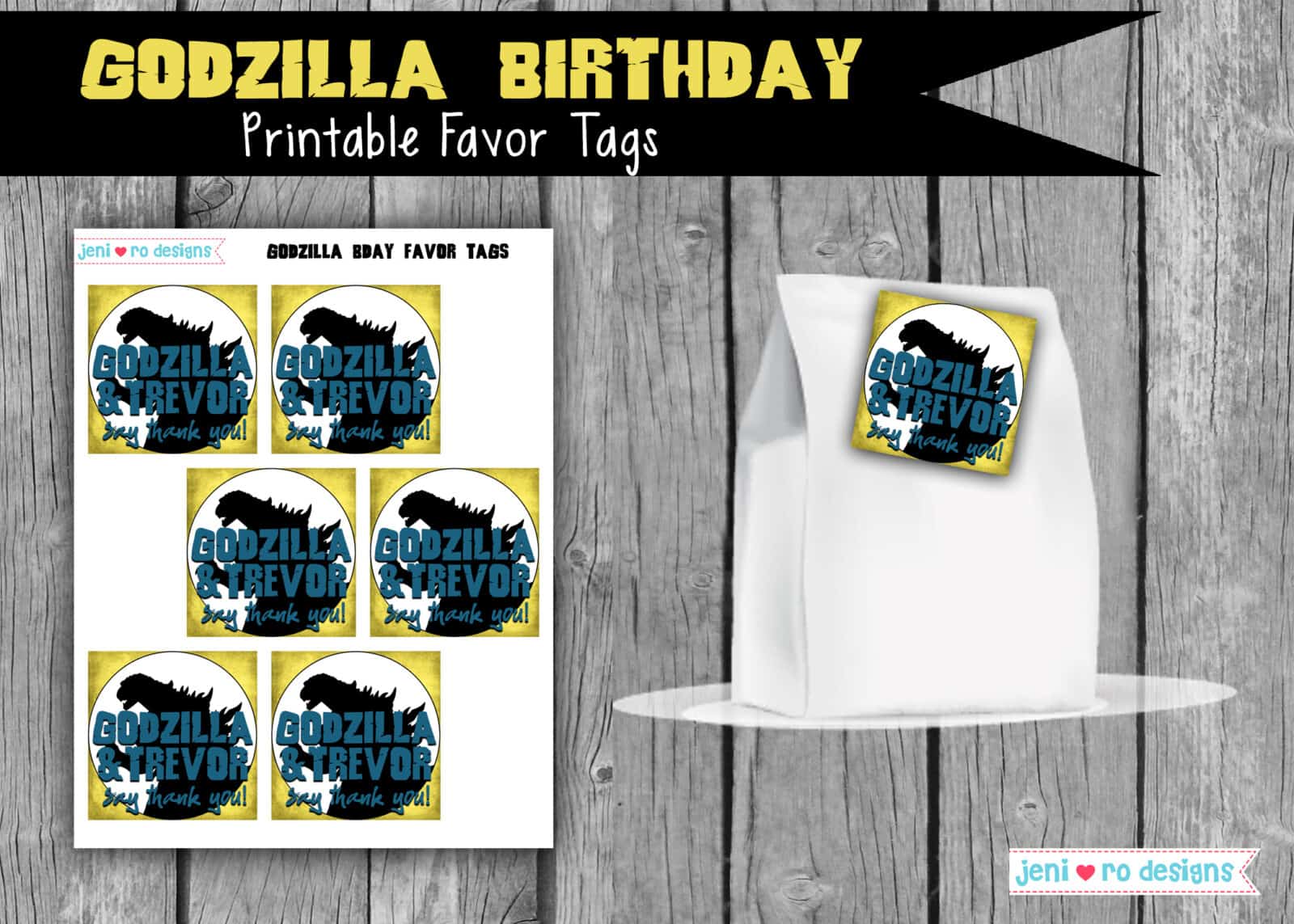 Godzilla Birthday party printables are now in the shop!
