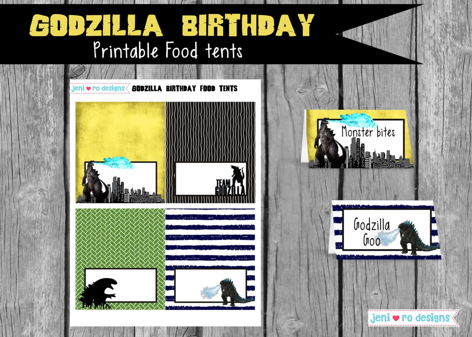 Godzilla Birthday party printables are now in the shop!