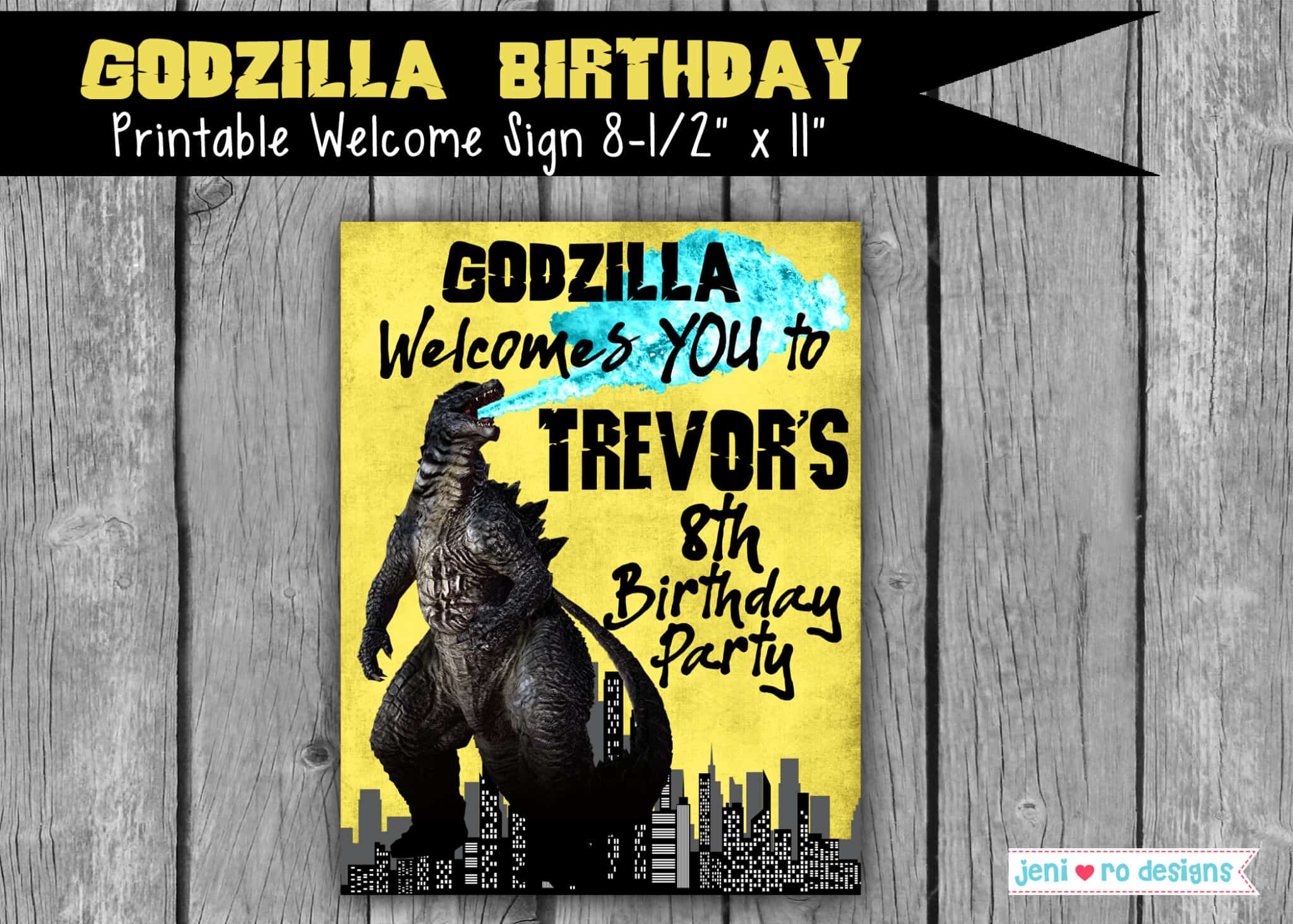 Godzilla Birthday party printables are now in the shop!