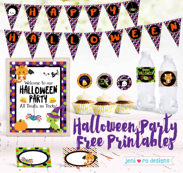 Halloween printable decoration set in the Free Printable Library!