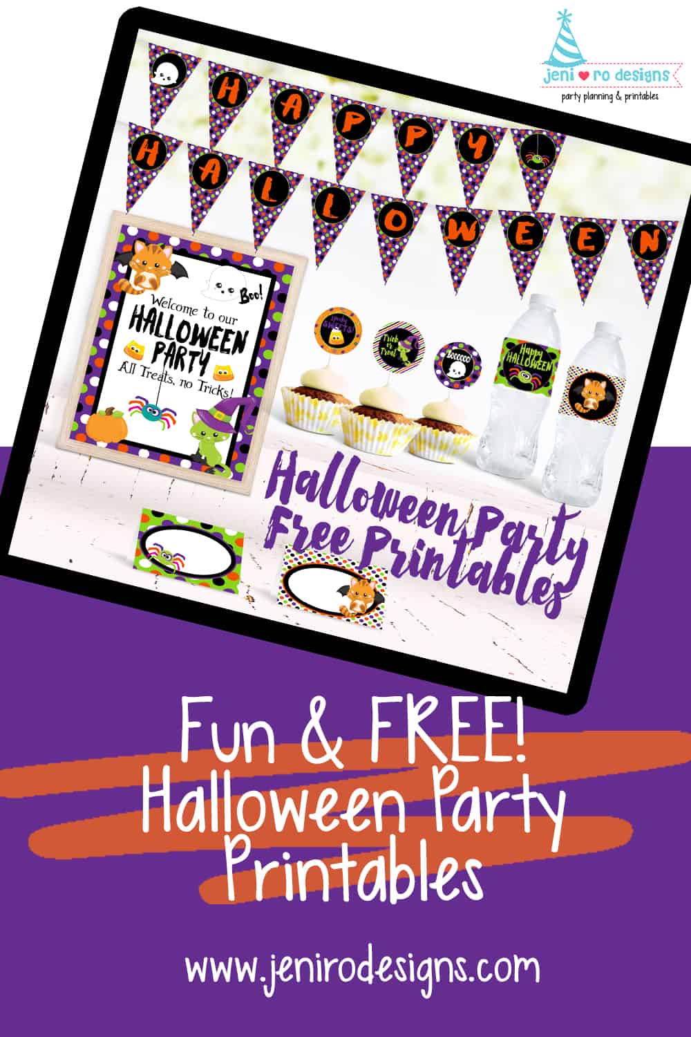 Halloween printable decoration set in the Free Printable Library!