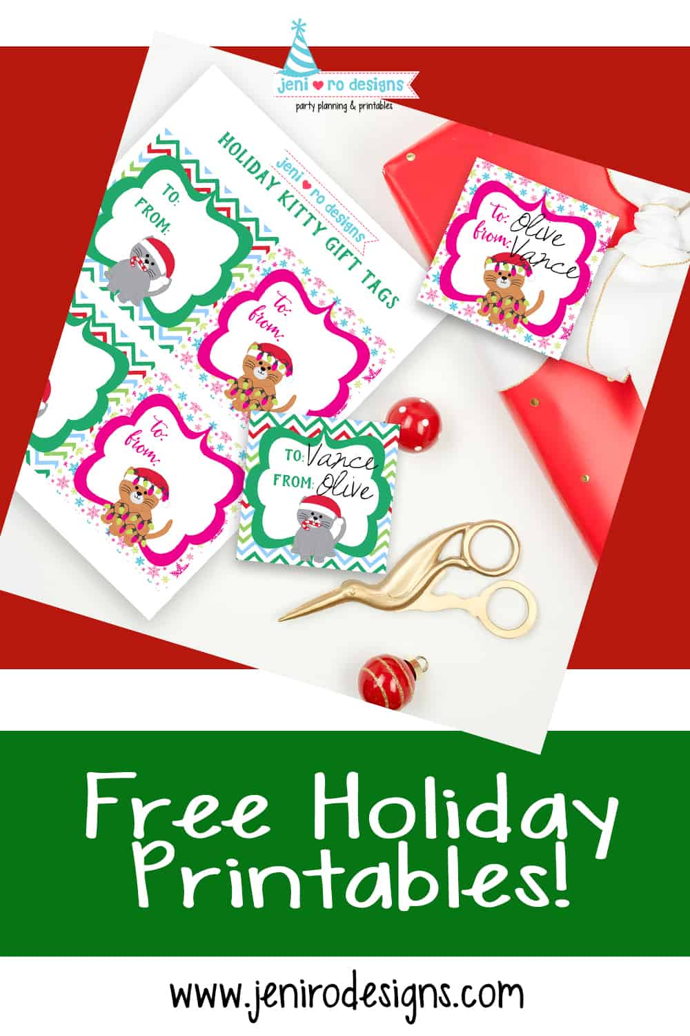 Free holiday printables including gift tags and more in the FPL!