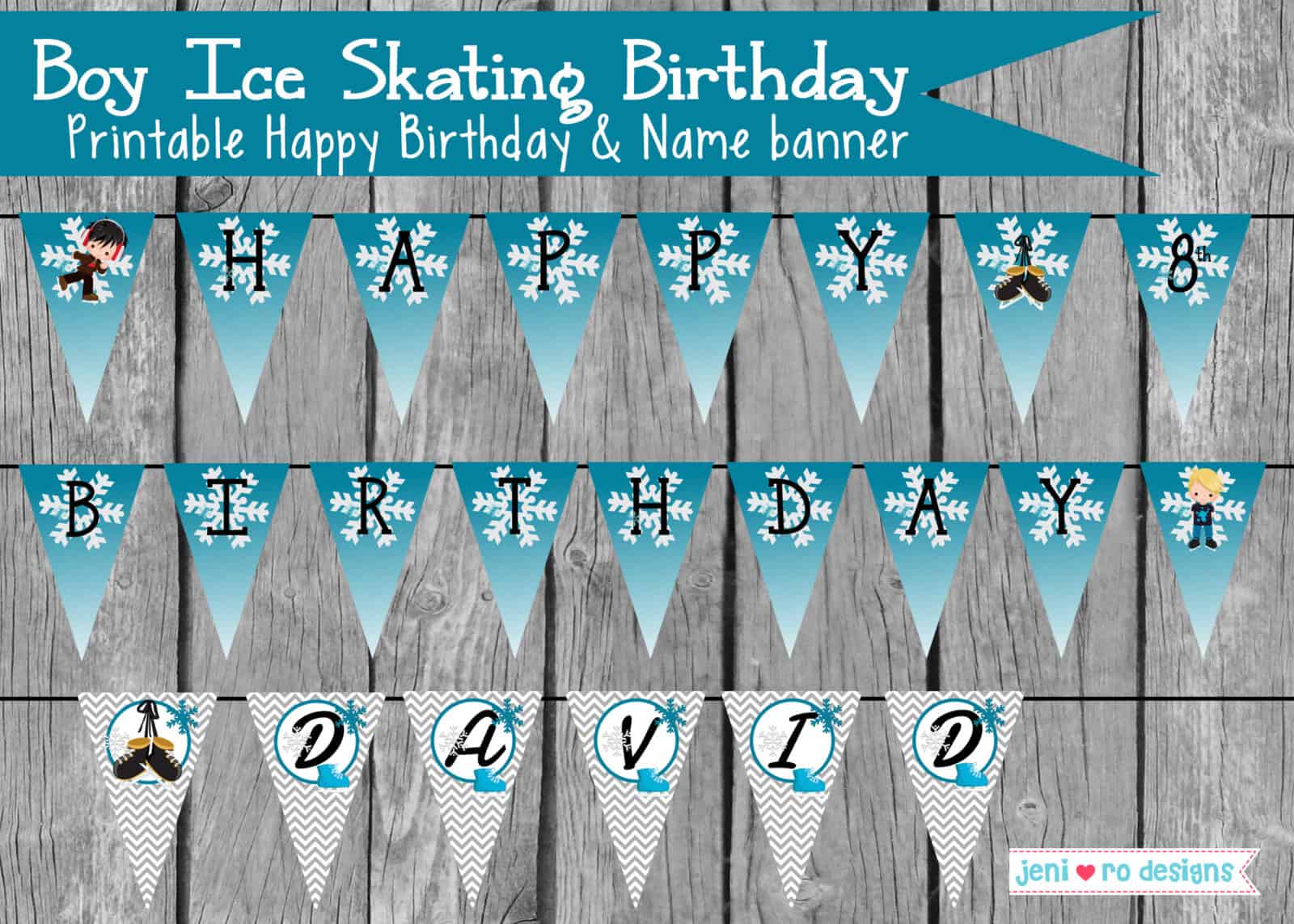Boy Ice Skating birthday printables for your little skater!