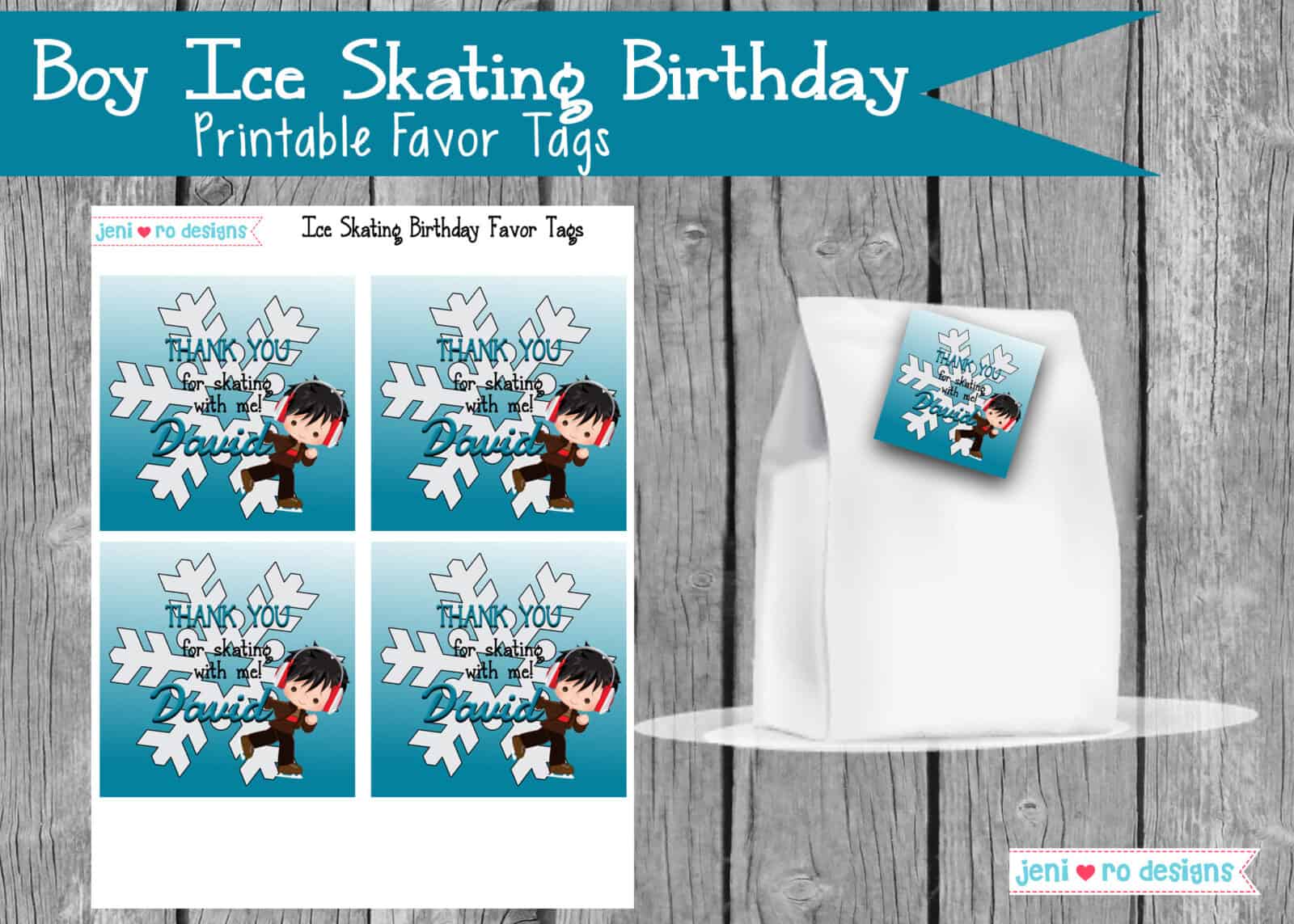 Boy Ice Skating birthday printables for your little skater!