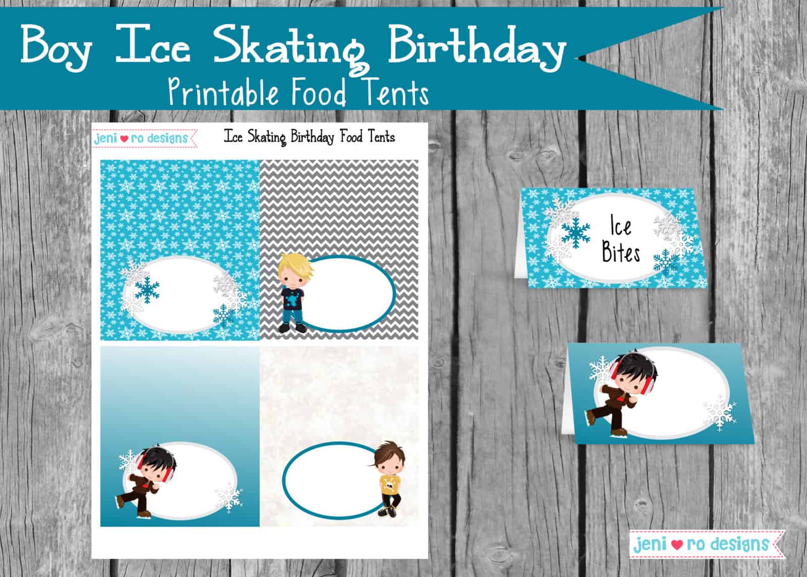 Boy Ice Skating birthday printables for your little skater!