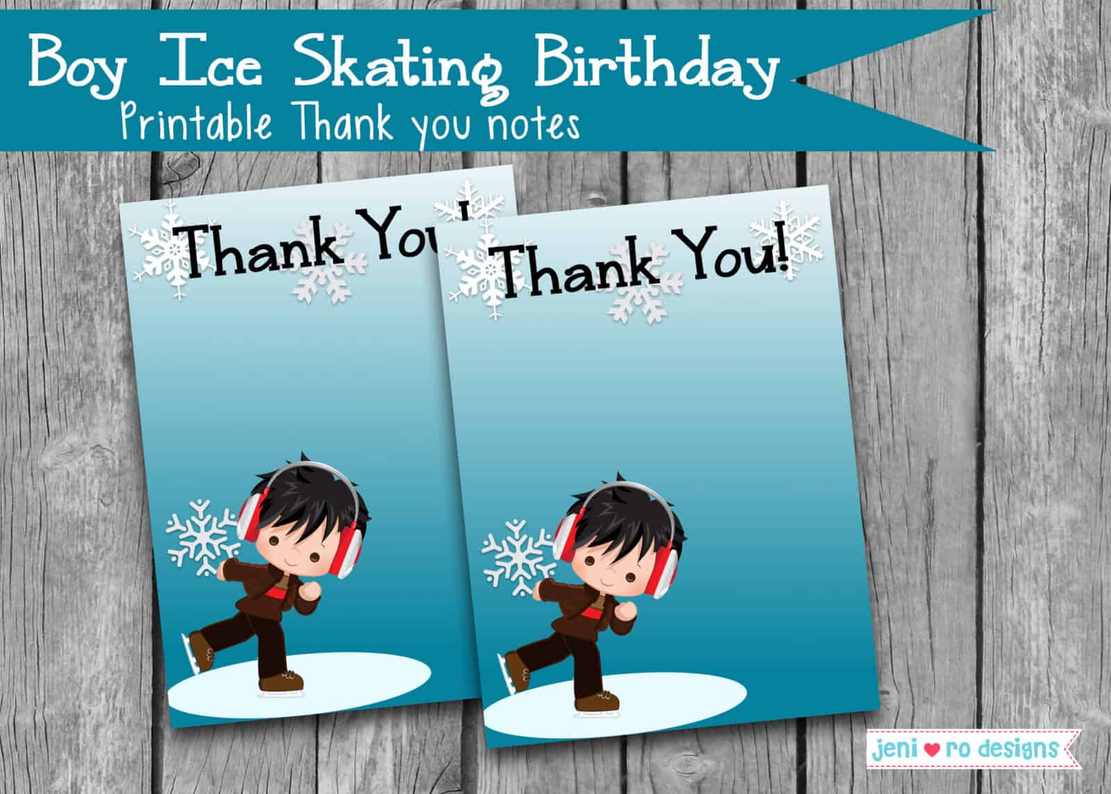 Boy Ice Skating birthday printables for your little skater!