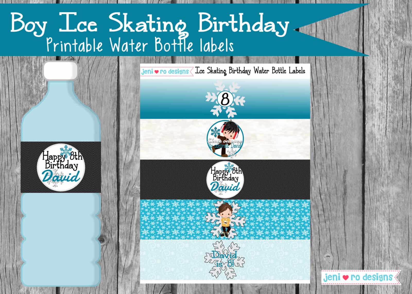 Boy Ice Skating birthday printables for your little skater!