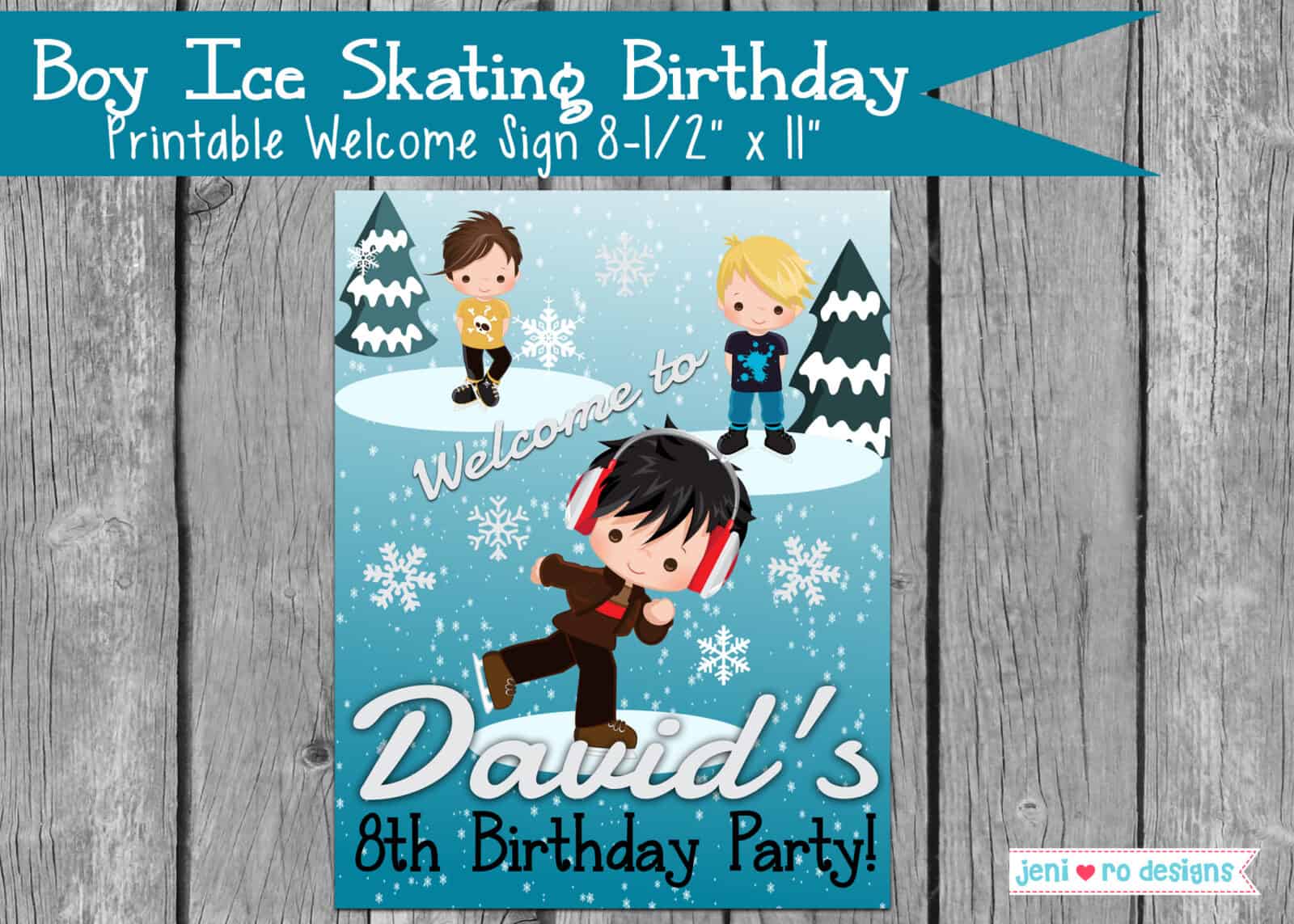 Boy Ice Skating birthday printables for your little skater!