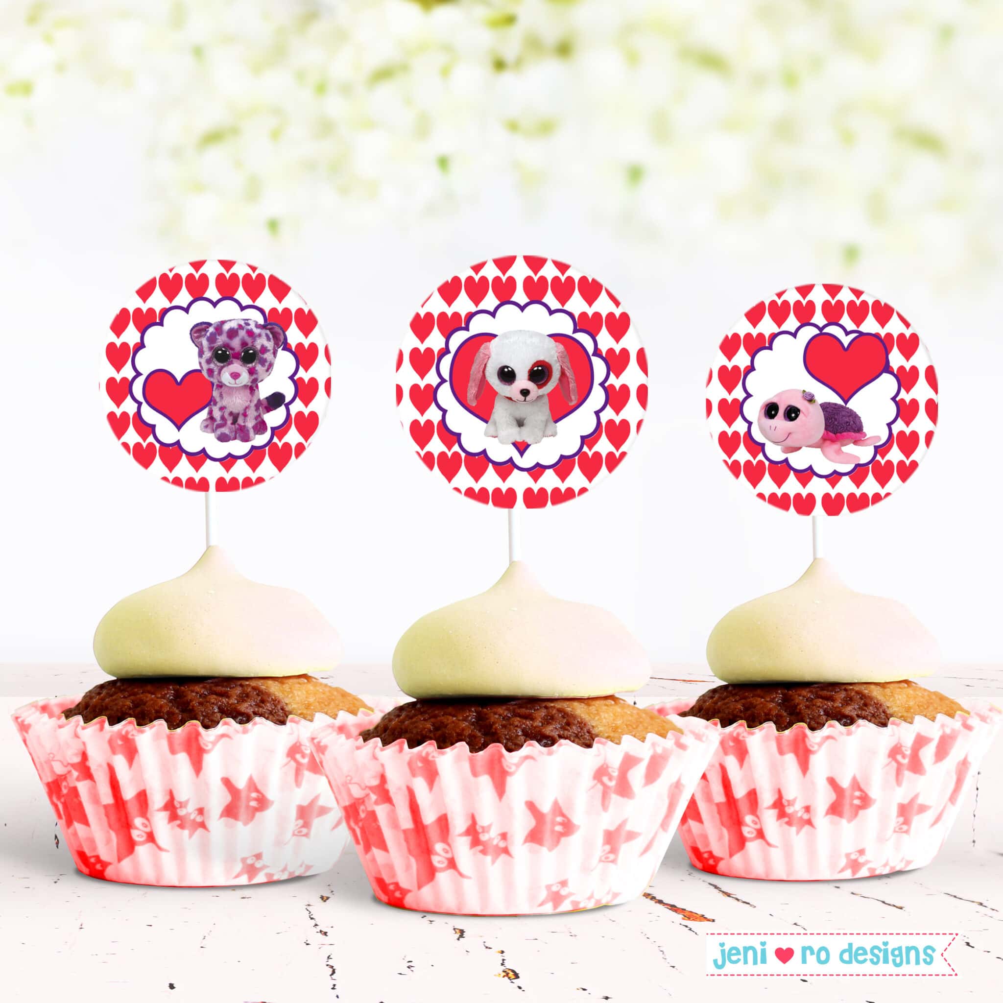 Beanie Boo Love printable party circles ready to download for Free!