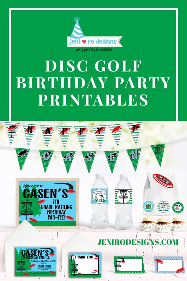 Disc Golf Birthday printable party set, great for your disc golf fan!